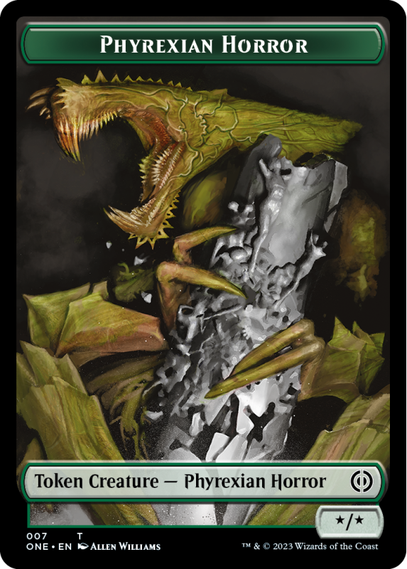 Phyrexian Horror Token (V2) : 007/014 Phyrexia: All Will Be One - Magic ...