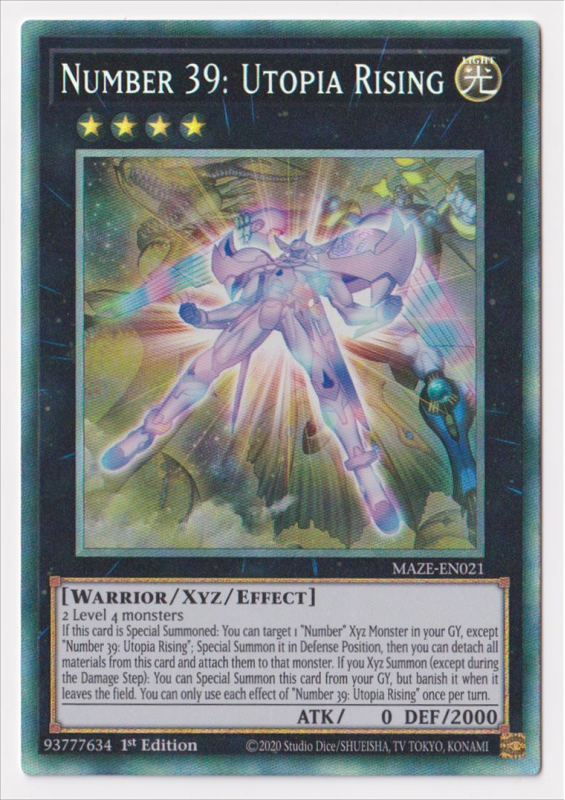 Number 39: Utopia Rising (Collector's Rare) : MAZE-EN021b - Yu-Gi-Oh! Single Card