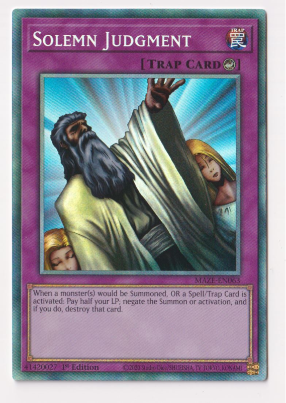 Solemn Judgment (Collector's Rare) : MAZE-EN063b - Yu-Gi-Oh! Single Card