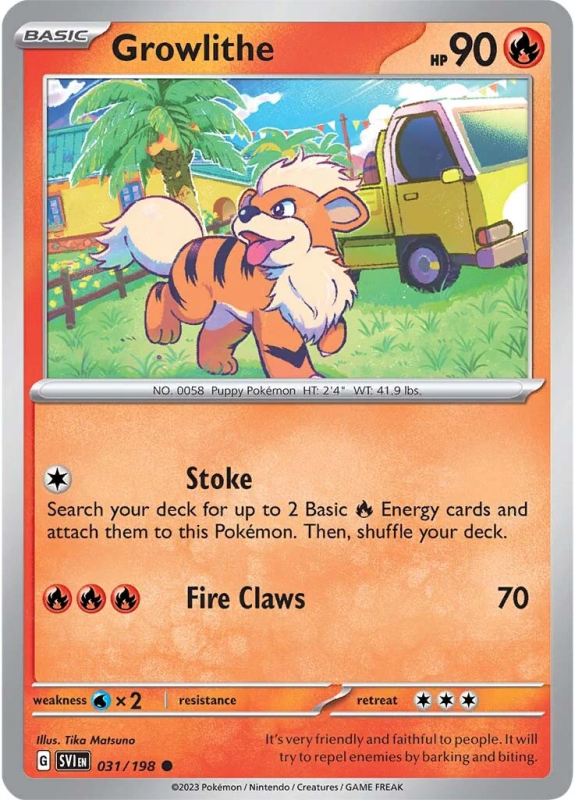 Growlithe : SCARLET AND VIOLET - BASE SET 31/198 - Pokemon Single Card