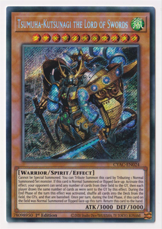 Tsumuha-Kutsunagi the Lord of Swords (Secret Rare) : CYAC-EN024 - Yu-Gi-Oh! Single Card