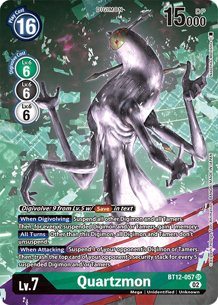 Quartzmon (ALTERNATIVE ART) : BT12-057 ACROSS TIME - Digimon Card Game ...