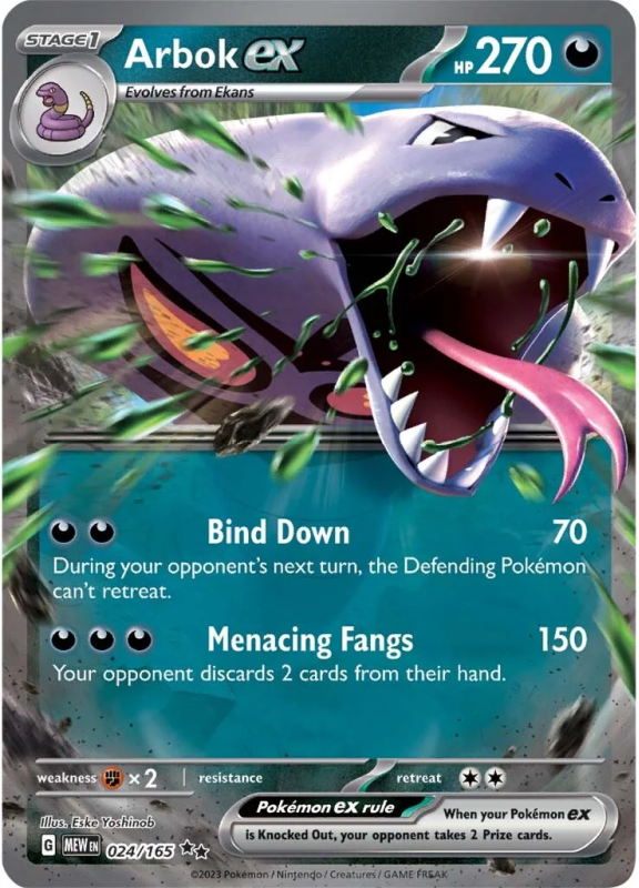 Arbok ex : SCARLET AND VIOLET 151 24/165 - Pokemon Single Card