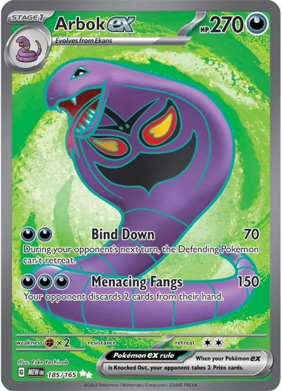 Arbok ex : SCARLET AND VIOLET 151 185/165 - Pokemon Single Card