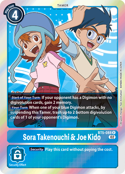 Sora Takenouchi & Joe Kido : BT5-088 RESURGENCE BOOSTER - Digimon Card ...