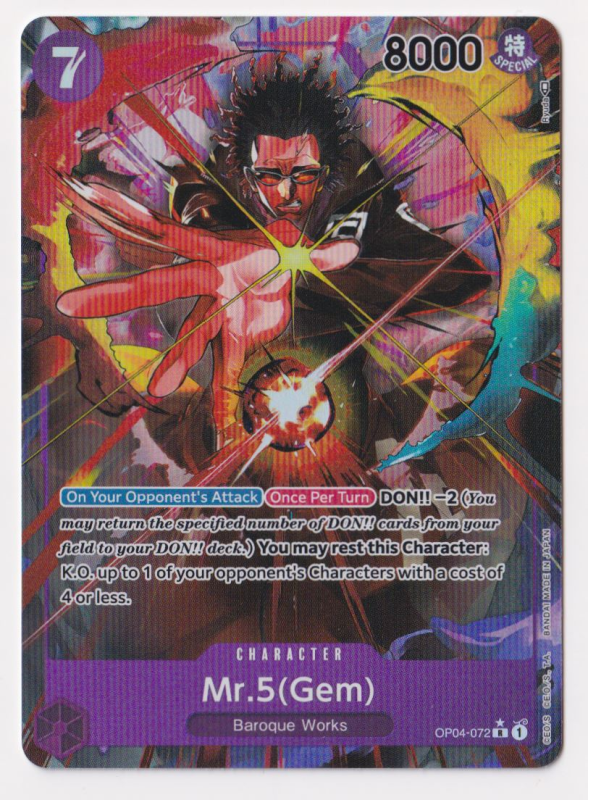 Mr.5(Gem) (ALTERNATE ART) : OP04-072 KINGDOMS OF INTRIGUE - One Piece Single Card