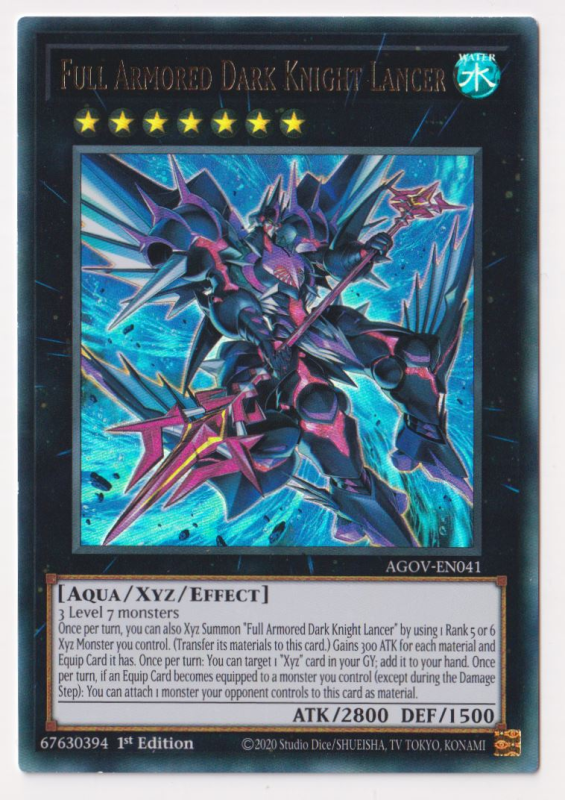 Full Armored Dark Knight Lancer Ultra Rare Agov En041 Yu Gi Oh