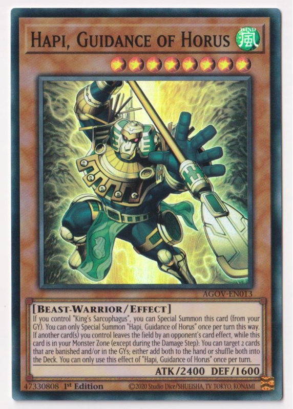 Hapi, Guidance of Horus (Super Rare) : AGOV-EN013 - Yu-Gi-Oh! Single Card