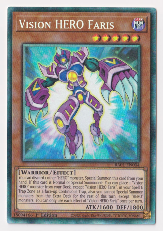 Vision HERO Faris (Collector's Rare ) : RA01-EN004 - Yu-Gi-Oh! Single Card