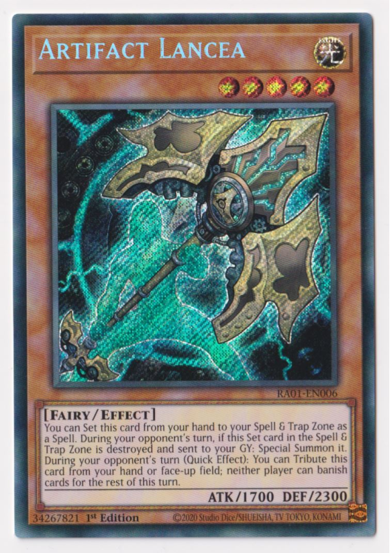 Artifact Lancea Secret Rare Ra01 En006 Yu Gi Oh Single Card