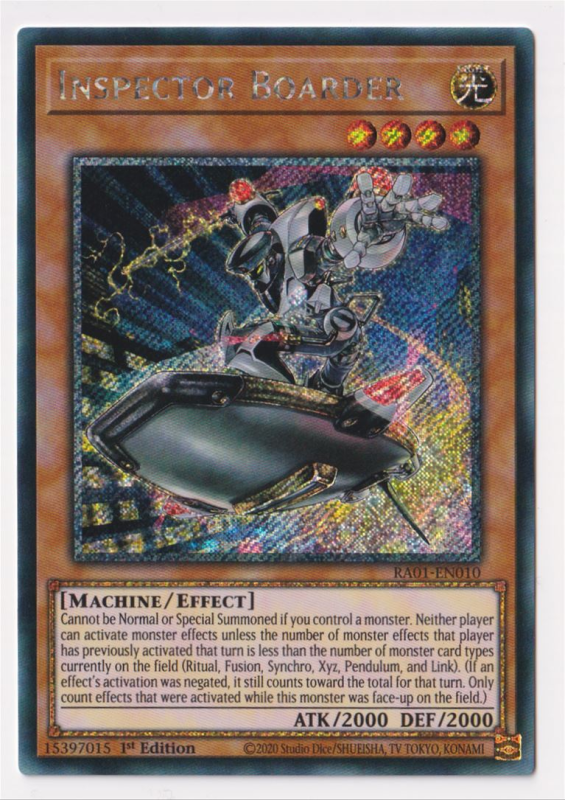 Inspector Boarder (Platinum Secret Rare) : RA01-EN010 - Yu-Gi-Oh ...