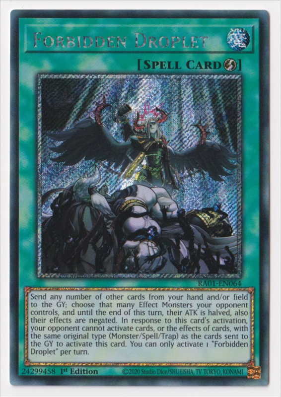 Forbidden Droplet (Platinum Secret Rare) : RA01-EN064 - Yu-Gi-Oh ...