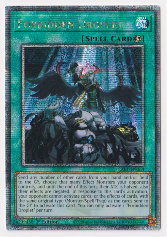 Forbidden Droplet (Quarter Century Secret Rare) : RA01-EN064 - Yu-Gi-Oh ...