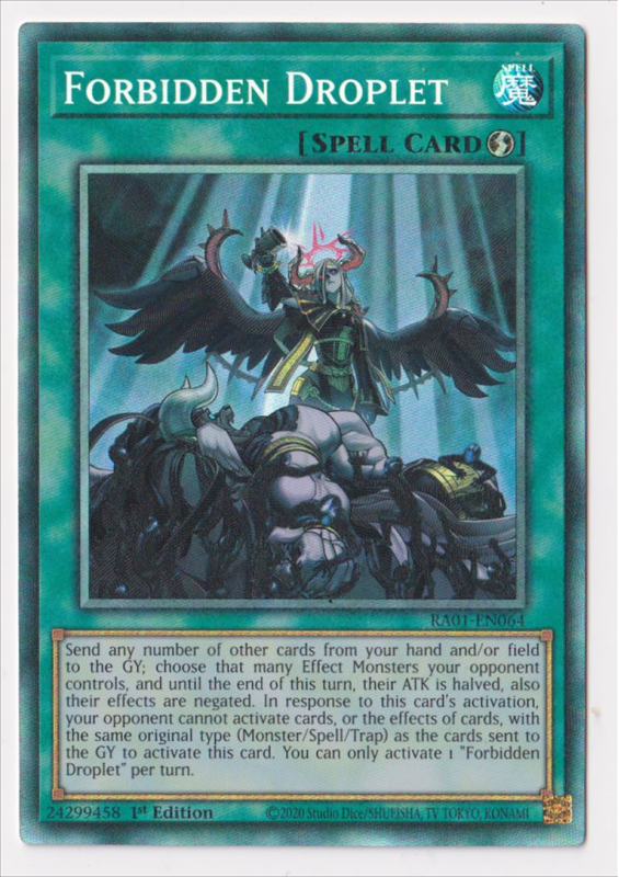 Forbidden Droplet (Collector's Rare ) : RA01-EN064 - Yu-Gi-Oh! Single Card