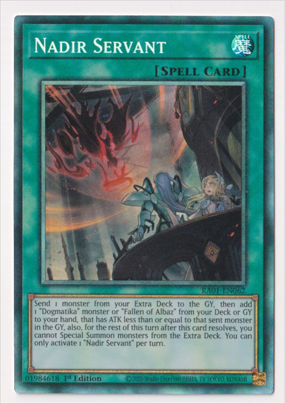 Nadir Servant Collectors Rare Ra01 En062 Yu Gi Oh Single Card