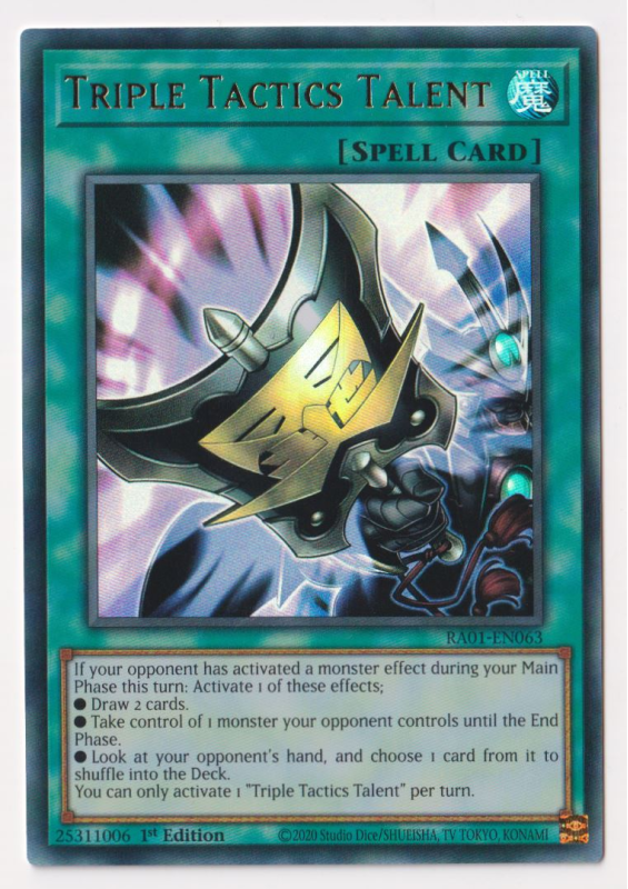 Triple Tactics Talent (Ultra Rare) : RA01-EN063 - Yu-Gi-Oh! Single Card
