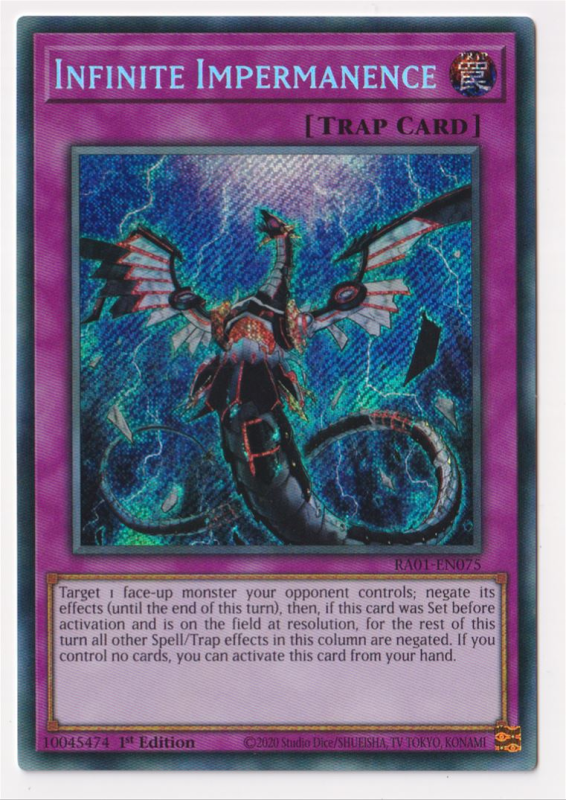 Infinite Impermanence (Secret Rare) : RA01-EN075 - Yu-Gi-Oh! Single Card
