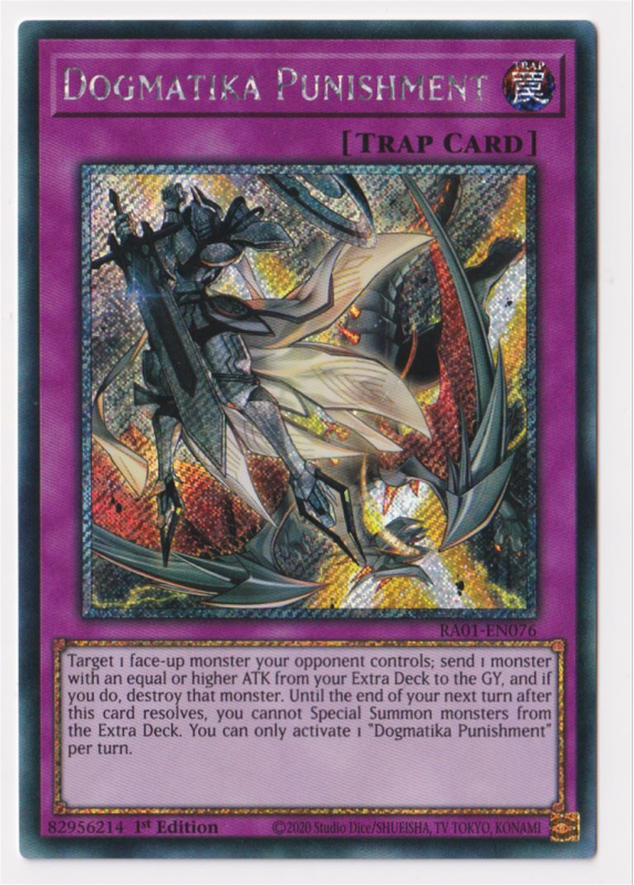 Dogmatika Punishment (Platinum Secret Rare) : RA01-EN076 - Yu-Gi-Oh ...