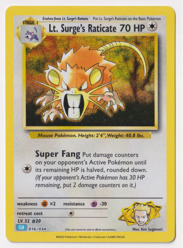 Lt. Surge's Raticate : Blastoise & Suicune ex Deck - Pokemon Trading ...