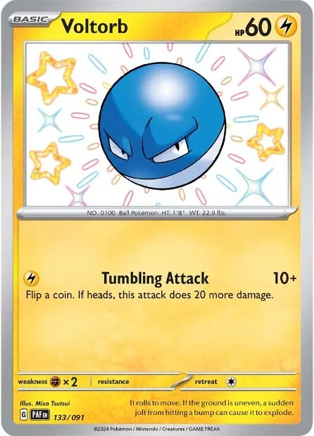 Voltorb : SCARLET AND VIOLET - PALDEAN FATES 133/091 - Pokemon Single Card
