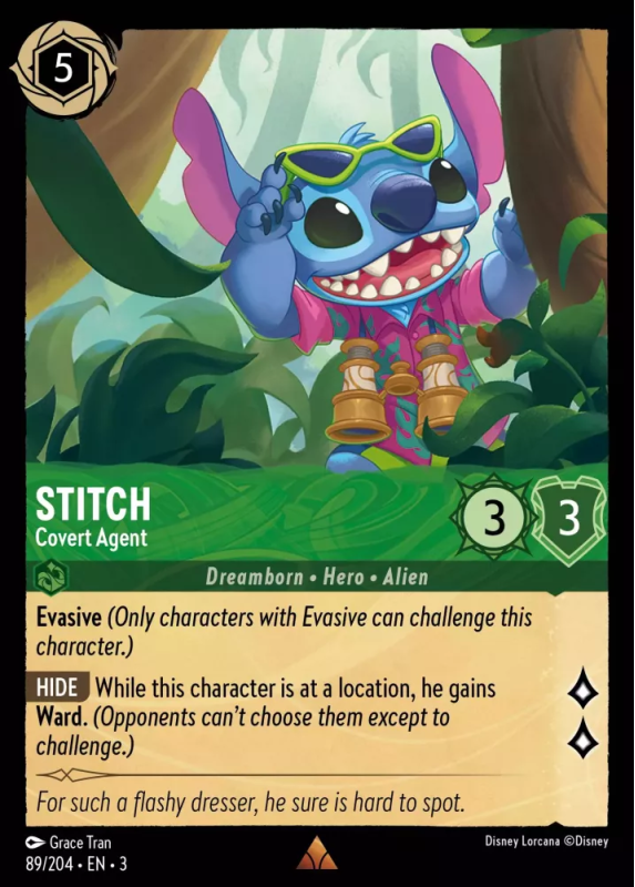 Stitch - Covert Agent : 089/204 INTO THE INKLANDS - Disney Lorcana ...