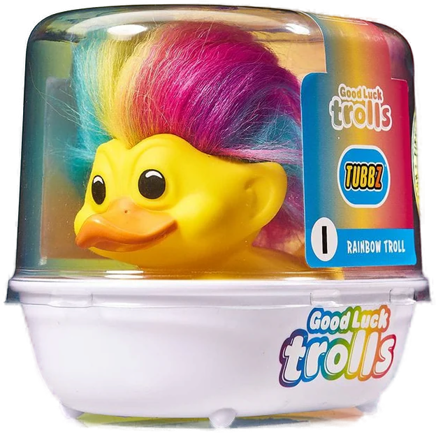 Official Trolls Rainbow Troll (Yellow with Rainbow Hair) TUBBZ ...