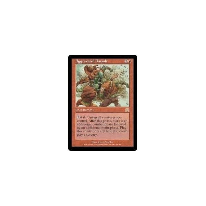 Magic The Gathering 044 Onslaught Single Card 185350 Aggravated Assault Chaos Cards