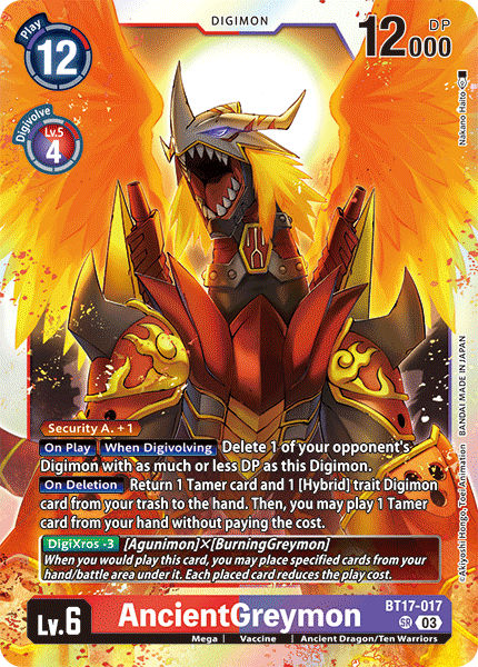 AncientGreymon : BT17-017 SECRET CRISIS - Digimon Card Game Single Card