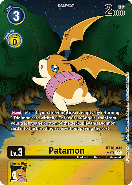 Patamon (ALTERNATIVE ART) : BT18-033 SPECIAL BOOSTER VER2.0 - Digimon Card Game Single Card