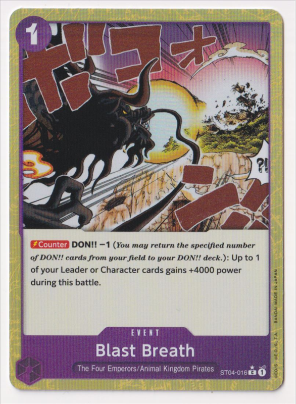 Blast Breath (TEXTURED FOIL) : ST04-016 THE BEST - One Piece Single Card