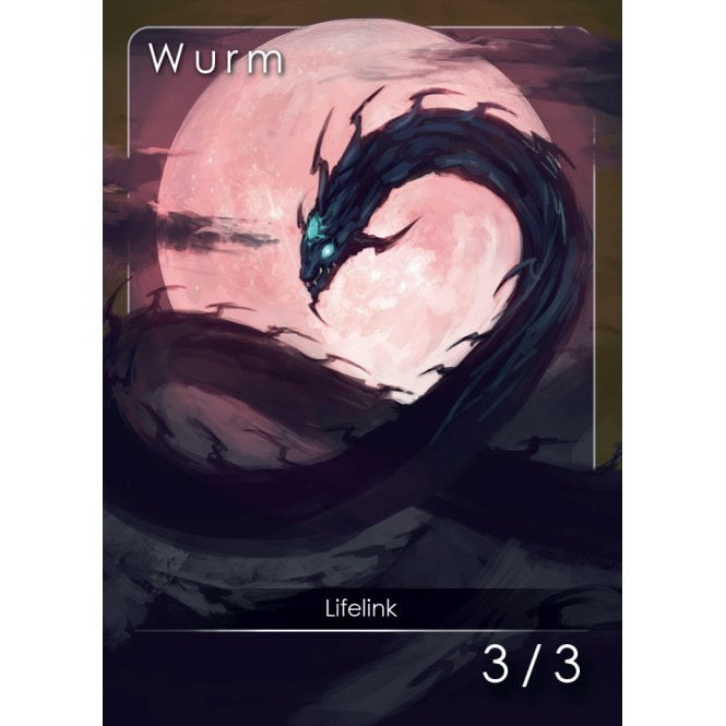 Fantasy Style Tokens for MTG - Wurm 3/3 (v.2) | Chaos Cards