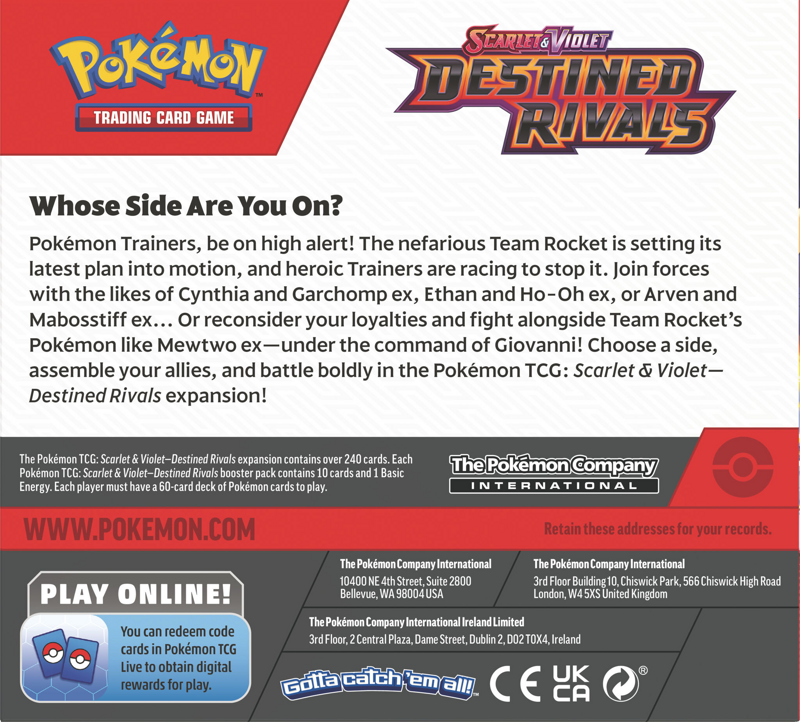 Destined Rivals Booster Case | Pokemon Boosters | Free Shipping