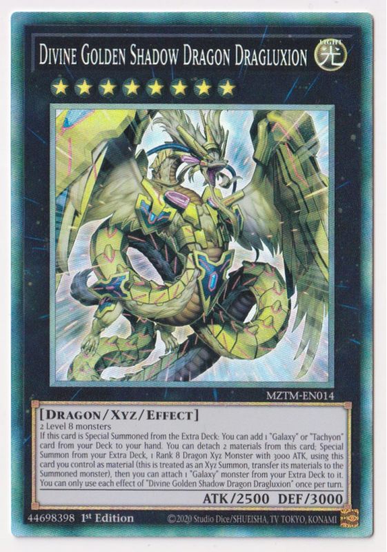 Divine Golden Shadow Dragon Dragluxion (Collector's Rare) : MZTM-EN014 ...