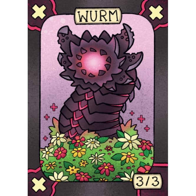 Fantasy Cartoon Style Tokens for MTG - Wurm 3/3 (v.2)