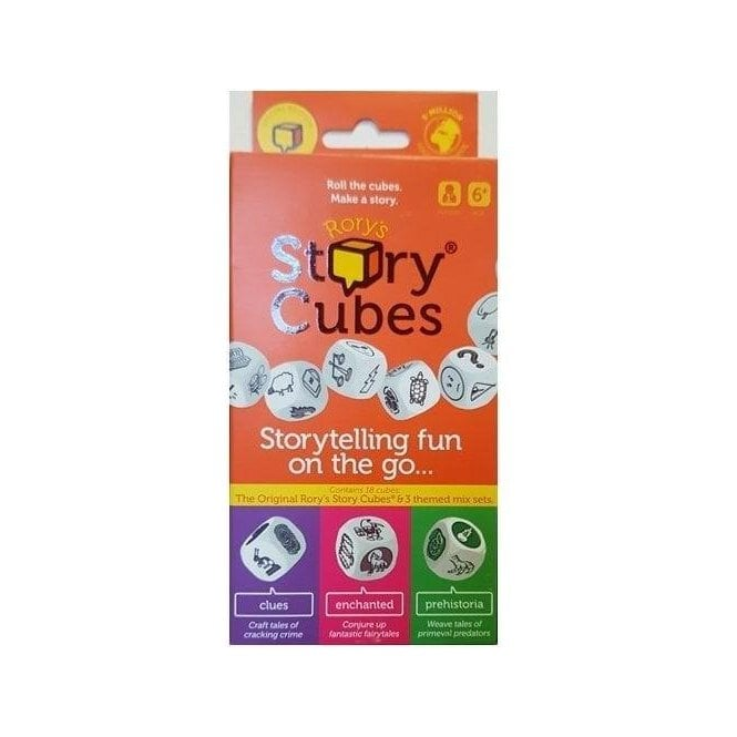 Rory's Story Cubes Travel Bundle (including Clues, Enchanted and Prehistoria) | Chaos Cards