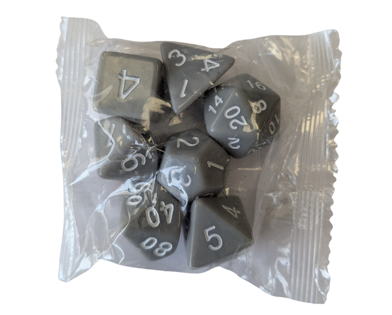Legend Dice Dice Set : 16mm Opaque Grey | Chaos Cards