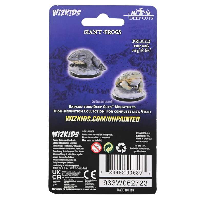 WizKids Deep Cuts Unpainted Minis: Giant Frogs