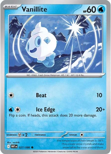 Vanillite : SCARLET AND VIOLET - WHITE FLARE 27/86 - Pokemon Single Card