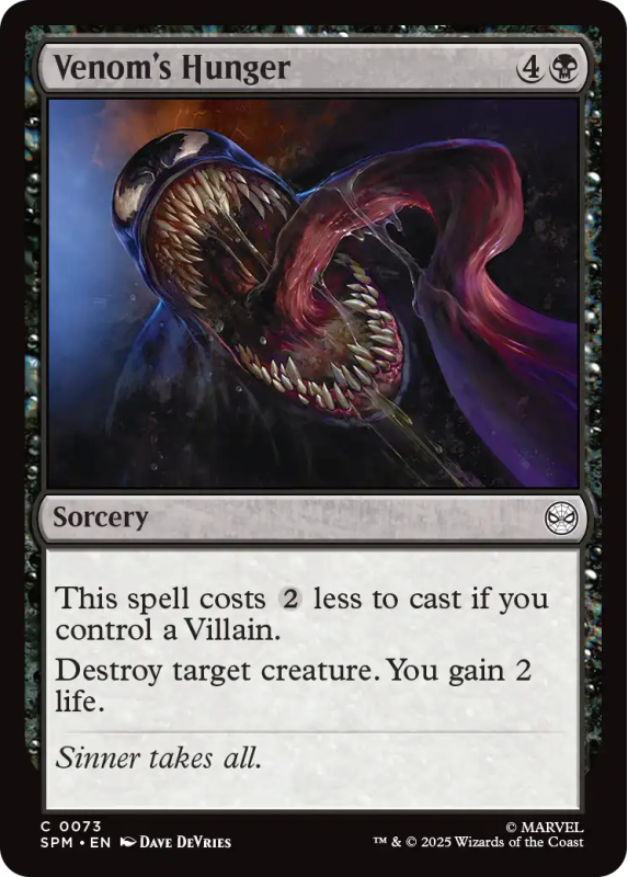 Venom's Hunger : 0073 MARVEL'S SPIDER-MAN - Magic the Gathering Single Card