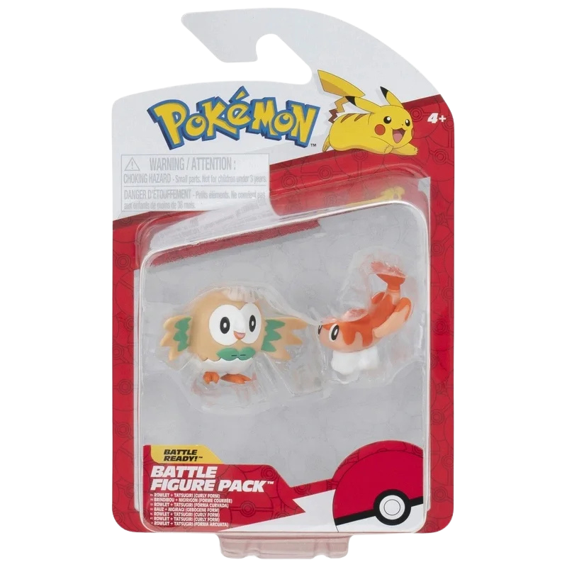 Pokemon Battle Figure Rowlet and Tatsugiri (Curly Form)