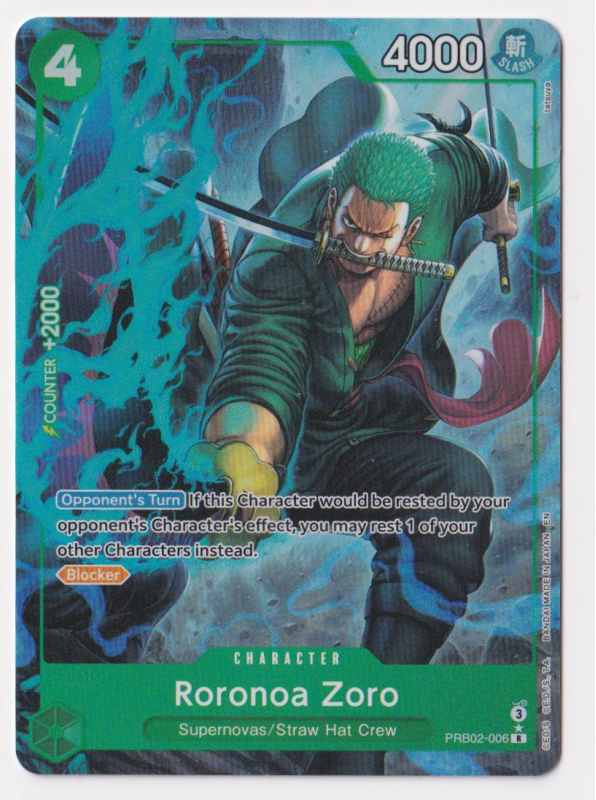 Roronoa Zoro (ALTERNATE ART) : PRB02-006 PREMIUM BOOSTER - THE BEST VOL ...