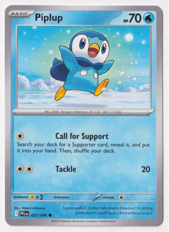 Piplup (REVERSE HOLO) : MEGA EVOLUTION - PHANTASMAL FLAMES 27/94 - Pokemon Single Card