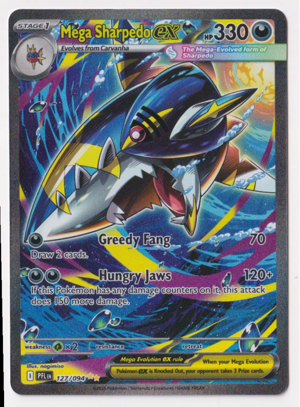 Mega Sharpedo ex : MEGA EVOLUTION - PHANTASMAL FLAMES 127/94 - Pokemon ...