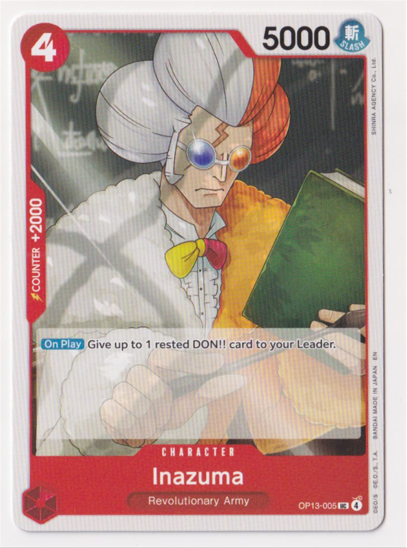 Inazuma : OP13-005 CARRYING ON HIS WILL - One Piece Single Card