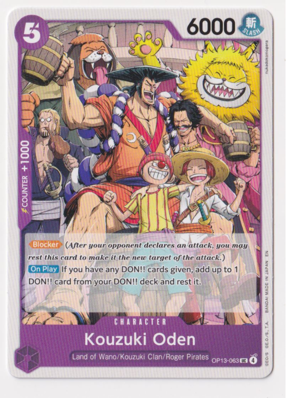 Kouzuki Oden : OP13-063 CARRYING ON HIS WILL - One Piece Single Card