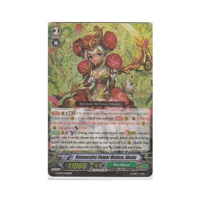 Ranunculus Flower Maiden, Ahsha (Holo) : G-TD03-002 - Cardfight!! Vanguard Single Card