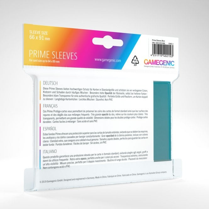 Gamegenic Prime Sleeves Blue Standard Size (100 ct.)