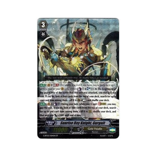 Sunrise Ray Knight, Gurguit : G-BT03-S04 - Cardfight!! Vanguard Single Card