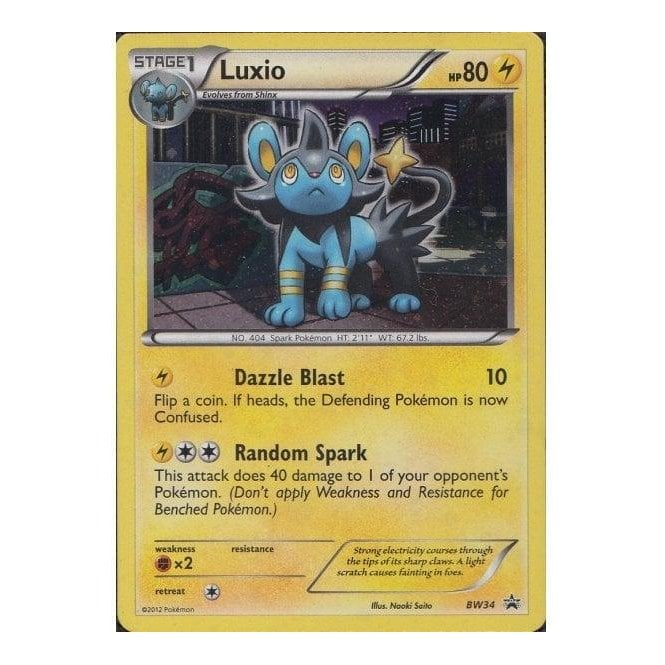 Pokemon Single Promotional Card Holo Bw34 Luxio Chaos Cards