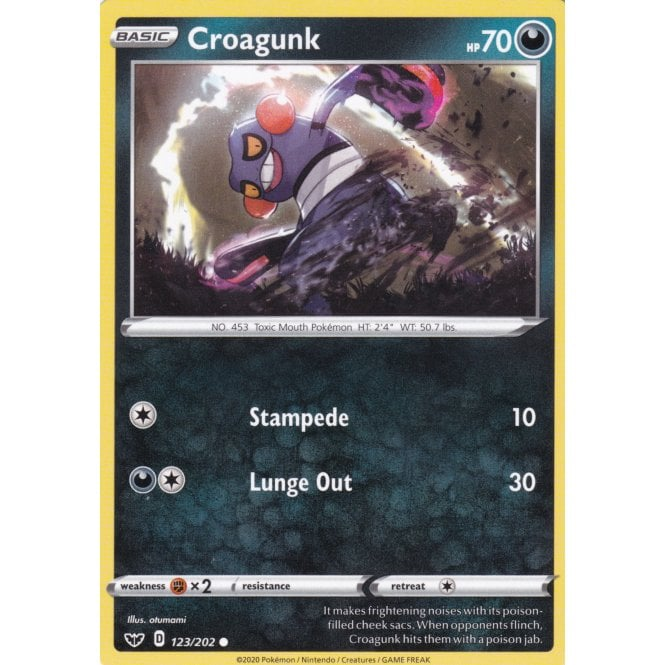 Pokemon Single Card Sword & Shield Base Set - 123/202 : Croagunk ...